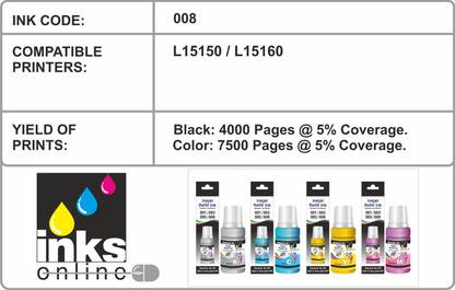 INKS ONLINE 008 Ink Refill for use in : L15150 / L15160 Printer Ink ...