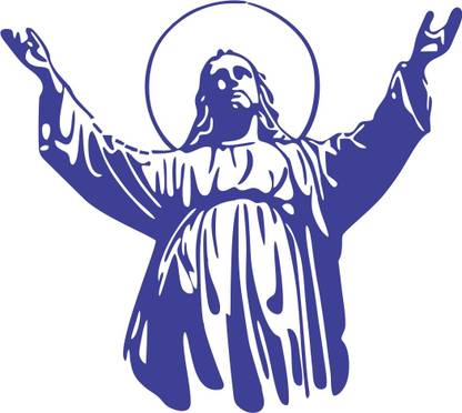 CRAFT STUDIO 39 cm jesus blue wall sticker (39X56)cm Self Adhesive ...