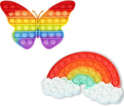 Aganta Popit Rainbow Pop It Fidget Toys Push Bubble Toys Puppet Toys ...