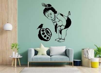 BALKRISHNA WALL STICKER 60 cm Little Krishna Wall Sticker Self Adhesive ...