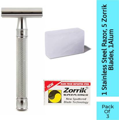 Panchal Stainless Steel Razor With 1 After Shave Alum And 1 Zorrik ...