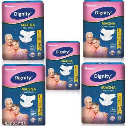 Romsons Magna Adult Diaper Large 10 Pcs, Waist Size 38”- 54”, (Pack of ...
