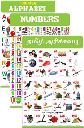 Tamil Arichuvadi Chart for Kids 47x65 cm Mega Size (3 Charts ...