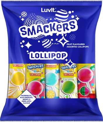 LuvIt Smackers Fruit Flavoured Lollipops | 4 exciting Flavours for Kids ...