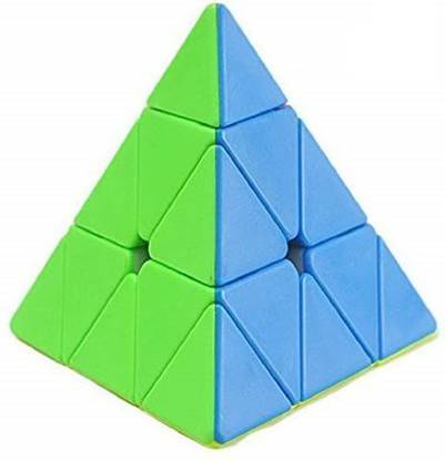 NADDEX Stickerless Pyramid Cube 3x3 Speed Triangle Pyraminx Puzzle Cube ...