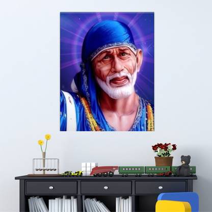 Decoration Designs 55 cm om sai ram whith lord sai ram Wall Sticker God ...