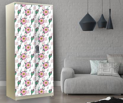 Luxury 213.36 cm Almirah Sticker Extra Large Floral Design for Almirah ...