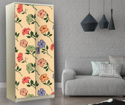 Luxury 213.36 cm Almirah Sticker Extra Large Floral Design for Almirah ...