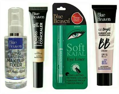 BLUE HEAVEN MAKEUP FIXER +CONCEALER + KAJAL+ BB CREAM Price in India ...