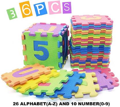HIGHSEAS Puzzle mat for Kids ABC Alphabet & Number Foam mats Building ...