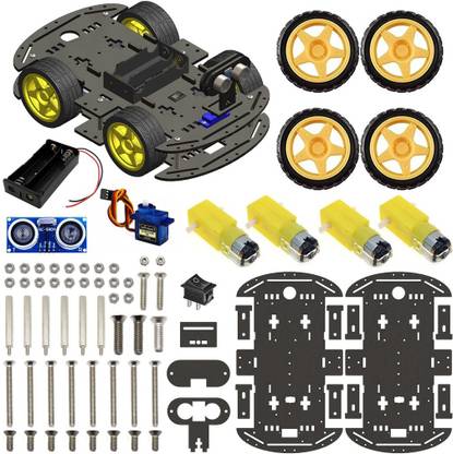 SunRobotics 4WD Robotics Chassis with Motors , wheels & 18650 battery ...