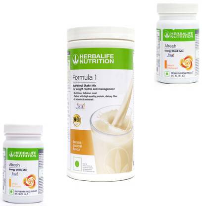 HERBALIFE Afresh Energy Drink Mix -GINGER+PEACH With Formula1 Shake Mix ...