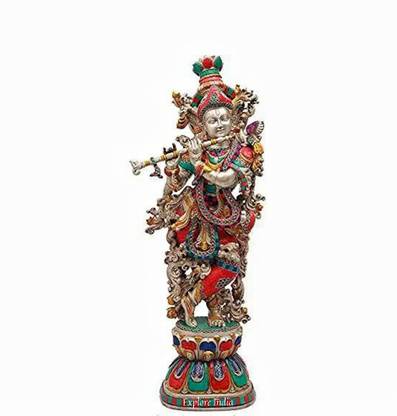 Explore india Big Lord Murli Manohar Krishna Statue Brass with Multi ...