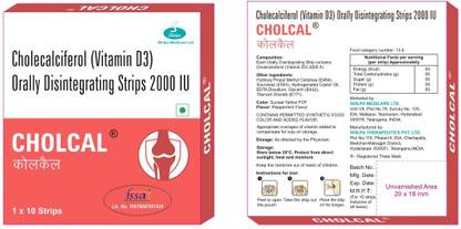 Cholcal Cholecalciferol Orally Disintegrating Strips 2000 IU Vitamin D3 ...