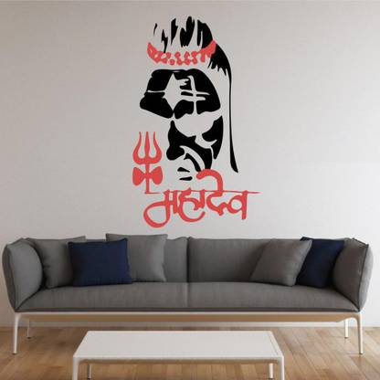 Decal Krishna god & god's Har Har Mahadev Wall Sticker Medium PVC Vinyl ...