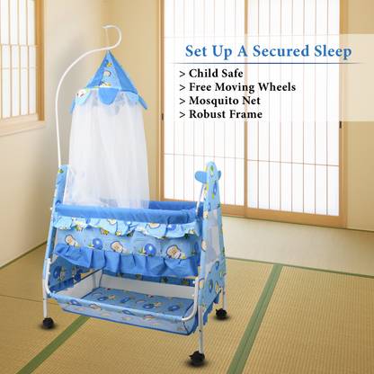 CREW4 Cradle for baby boy and girls. Cradle With Swing And Mosquito Net ...
