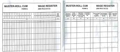 R K SALES R K Muster roll Register cum Wages register 1 Quire Pack of 1 ...