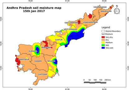 Andhra Pradesh Map Poster Multicolor Photo Paper Print (12 inch X 18 ...