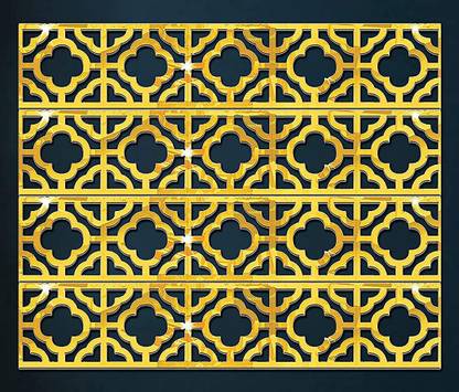 Mirror Sticker 44 cm borders golden pack of 20 Acrylic Stickers 3D ...