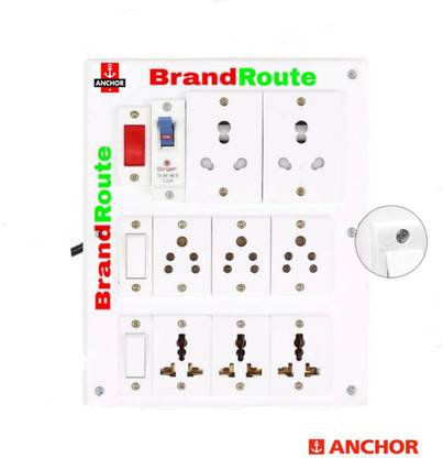 BrandRoute Anchor Power Strip Fitted-8 Socket MCB And 4 Metre 3 Core ...
