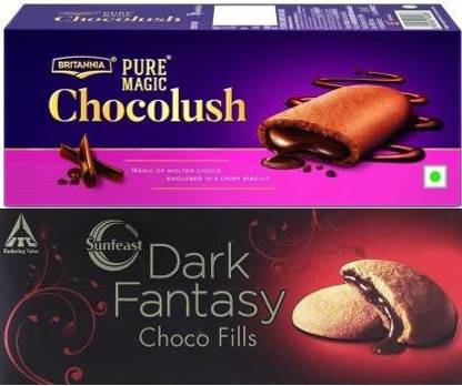 BRITANNIA PURE MAGIC CHOCOLUSH & DARK FANTASY CHOCO FILLS (300+300G ...