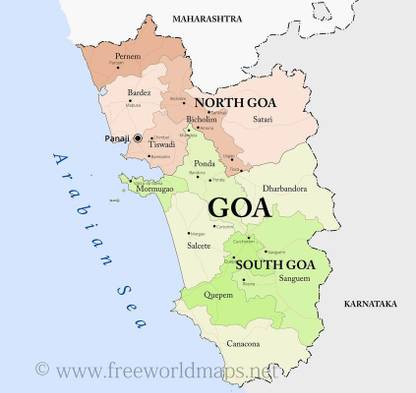 Goa Map Poster Multicolor Photo Paper Print (12 inch X 18 inch, Rolled ...