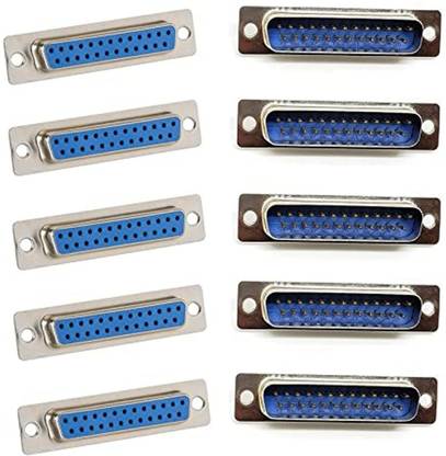 ERH India (5 Pair) DB25 Serial Connector RS232 25 Pin Double Row Power ...