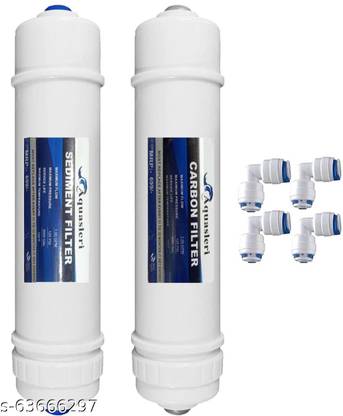 Aquasleri Silver Inline Pre Carbon & Sediment Filter Set with 4 elbows ...