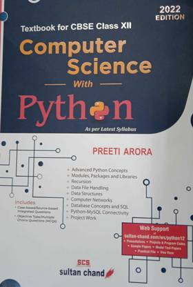 Computer Science With Python A Textbook For CBSE Class-12 For ( 2022-2023) Examination: Buy ...