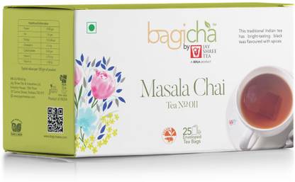 Jay Shree Tea A Birla Product Bagicha Masala Chai 25 Enveloped Tea Bags Spices Masala Tea Bags ...