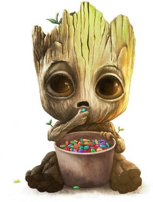 Baby Groot Poster Sticker (self adhesive) Poster 12 inch X 18 inch ...