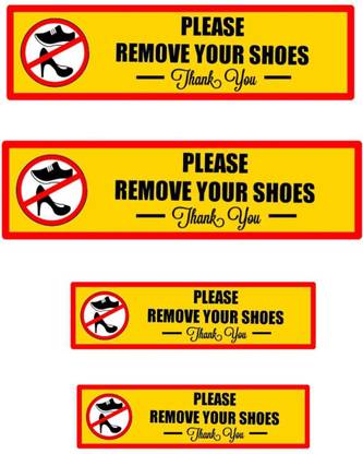 HindK Store 10.16 cm PLEASE REMOVE YOUR SHOES STICKER Self Adhesive ...