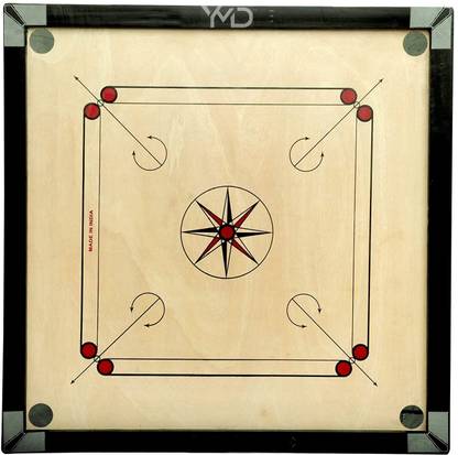 DTD Matte Finish large Carrom Board with wooden Coins Striker (32 x 32 ...