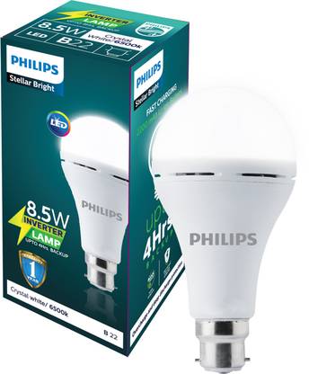 PHILIPS 8.5W Rechargeable Emergency Inverter LED Bulb (Pack of 1) with ...
