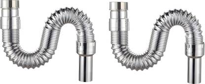 Floyd Chrome Plated Waste Pipe 1-1/4" for Kitchen Sink Waste Drain Hose ...