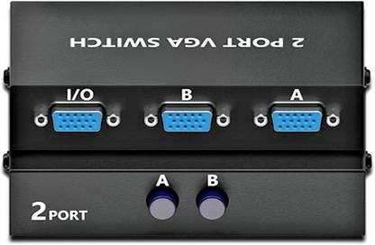 Technobyte VGA 2 Port Switch - 2 in 1 Out, 2 Way -1 Host 4 Display / 4 ...