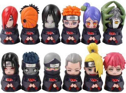 kawaii kart Naruto Akatsuki Action Chibi Figures Set Of 12 Gift Statue ...
