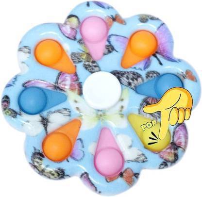 JOLARY Pop It Fidget Spinner Toy Kids 2 in 1 Fidget Spinner Push Pop ...
