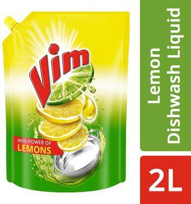 Vim LIQUID LEMON POUCH NEW PACK 2 L X 1 Dish Cleaning Gel Price in ...