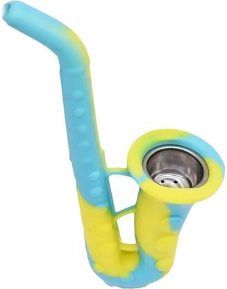 Kookee Silicone Saxophone Smoking Pipe, Tobacco Pipes with Steel Bowl ...