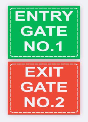 GOODPRINTZONE Gate Entry 1, and Gate Exit 2, Sign Board Size-8"X11"Inch ...