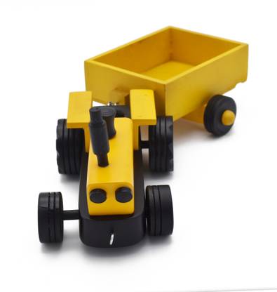 justhandmade Wooden Pull Along Tractor Toy with Trolley for Kids (Large ...