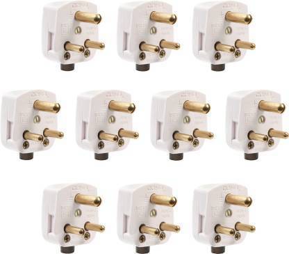 CONA 3 Pin Multi Plug Pack of 10pcs 6 A Three Pin Socket Price in India ...