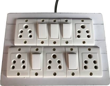 SAGEPL Eletecric Wooden Extension Board (5 Socket,5 Switch)5 A 3 Meter ...
