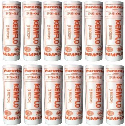 Kemflo 12 Pc 10 Inch 5 Micron Food Grade PP Candle 10" Spun PP Filter ...