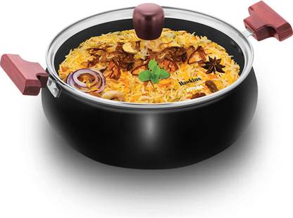 FUTURA Hard Anodised Handi, Biryani Pot with Glass Lid (ACH50G) Handi 5 ...