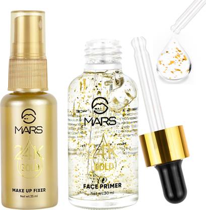 MARS 24K GOLD FACE PRIMER & 2 IN 1 MAKE UP FIXER SET Primer - 65 ml ...