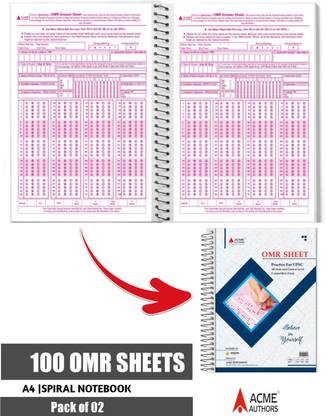 Upsc Exam Omr Sheets |100 Omr Spiral Notebook ( Pack Of 02) | 200 Omr ...