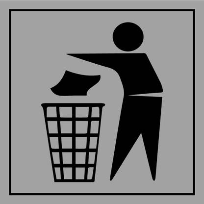 WallDesign Dustbin Sign Board 7 in x 7 in For Office Hotel Restaurant ...