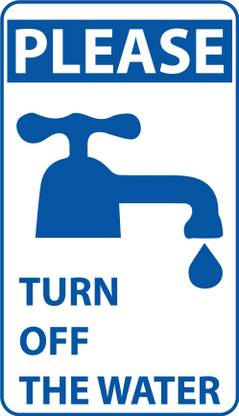 WallDesign Please Turn Off Water Sign Board 7in x 12in For Restaurant ...